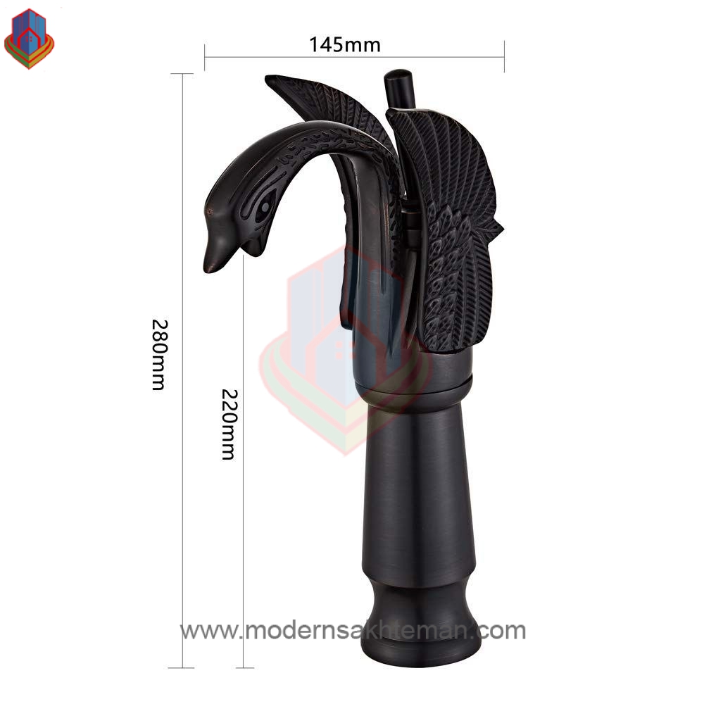 قیمت و خرید آنلاین شیر روشویی پایه بلند طرح قو مشکی مدل اسپانیایی 2040a ...